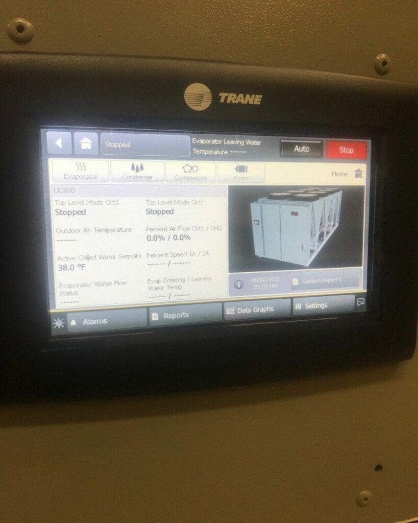 250 Ton Trane Air Cooled Chiller - LEL Critical